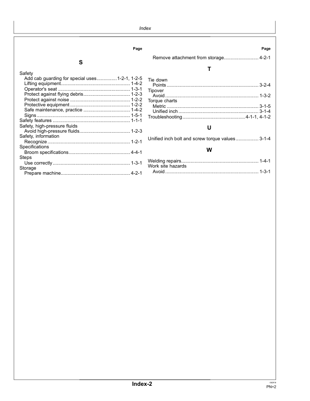 John Deere BA72C, BA84C, BA96C Worksite Pro Attachments Operator's ...