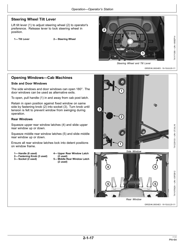 John Deere 315SL Backhoe Loaders Operator's Manuals (OMT426489X19)