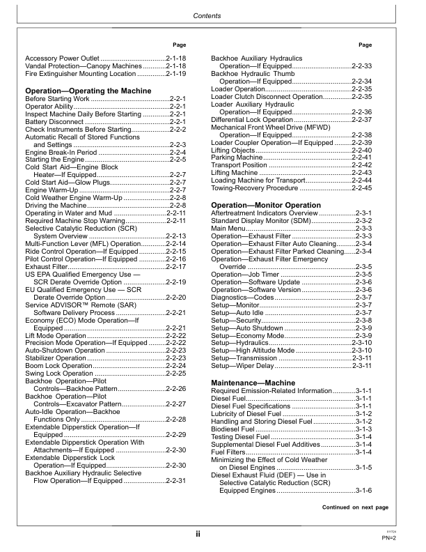 John Deere 710L Backhoe Loaders Operator's Manuals (OMT426490X19)