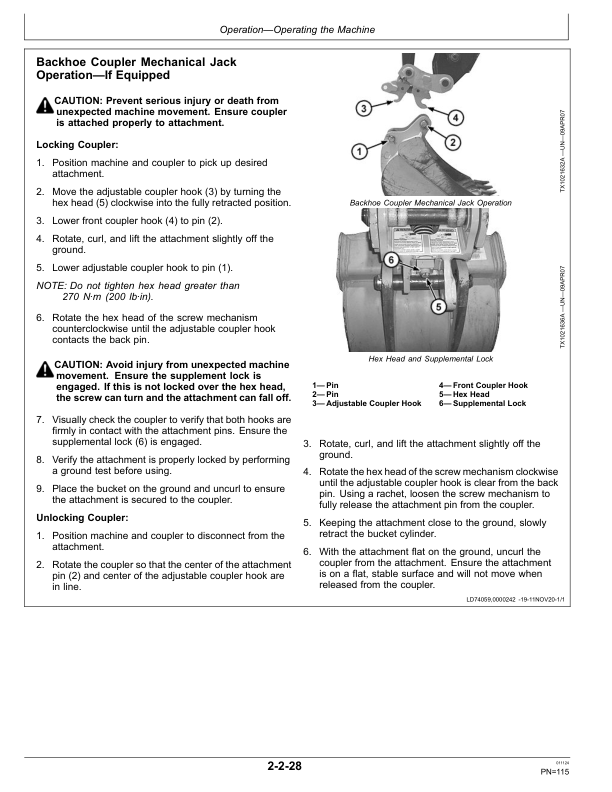 John Deere 315SL Backhoe Loaders Operator's Manuals (OMT460881X019)