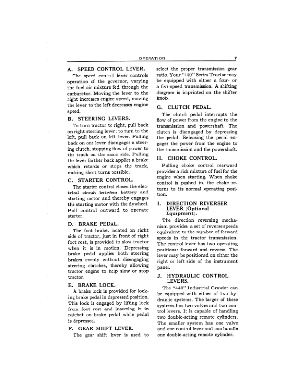 John Deere 440IC Crawlers Operator's Manuals (OMT54458)