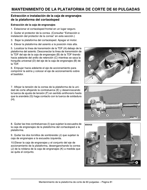 John Deere F735 Front Mowers (010001-) Operator's Manual (OMTCU12447)
