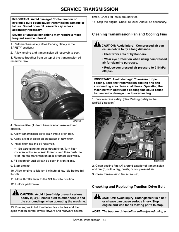 John Deere Z810A, Z820A, Z830A, Z840A, Z850A, Z860A (010001-) Mid-Frame ...