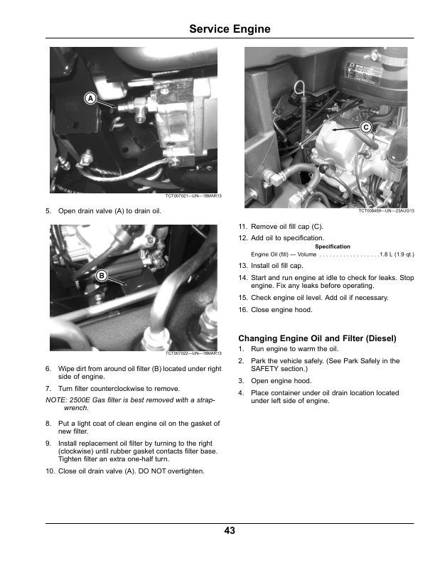 John Deere 2500B & 2500E Hybrid Riding Greens Mower Operator's Manual ...