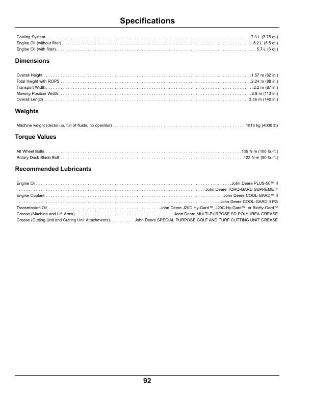 John Deere 9009A TerrainCut Rough Mower (010001-)(North American ...
