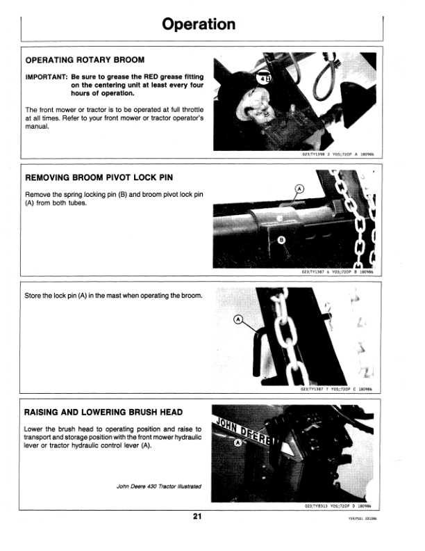 John Deere 246 Rotary Broom Operator's Manual (OMTY20773)