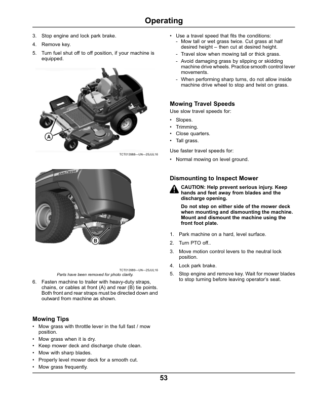 John Deere Z997r Diesel Ztrak North America 030001 Operators 0615