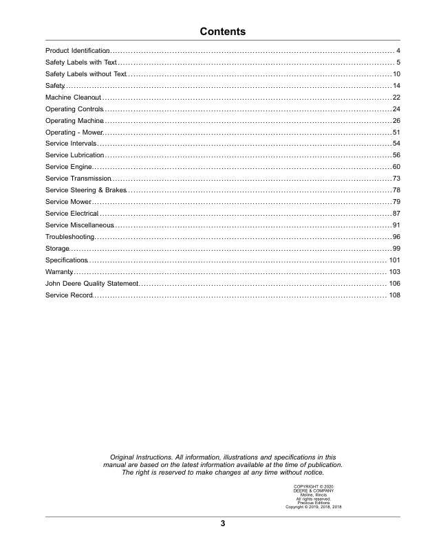 John Deere Wide Area Mower 1600 Series III Turbo (660001-) Operator's ...