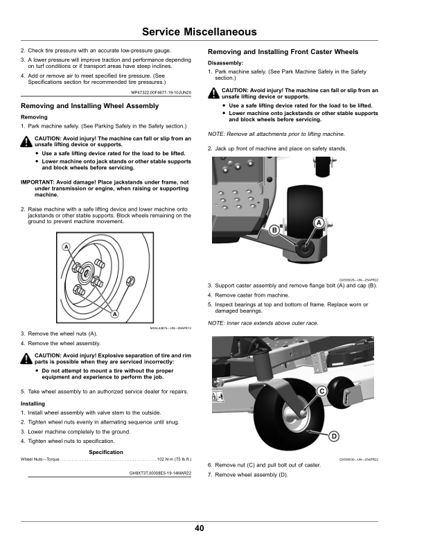 John Deere Z315E, Z320M, Z320R Residential ZTrak (010001-) (Export ...