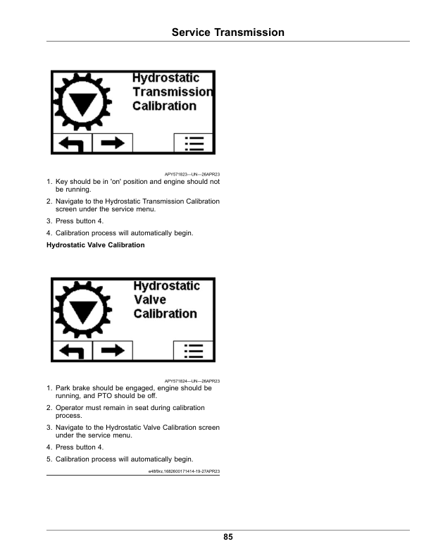 John Deere 7500A, 8000A E-Cut Hybrid (110001-), 7500A, 7700A, 8700A ...