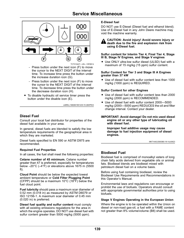 John Deere 7500A, 8000A E-Cut Hybrid (120001-), 7500A, 7700A, 8700A ...