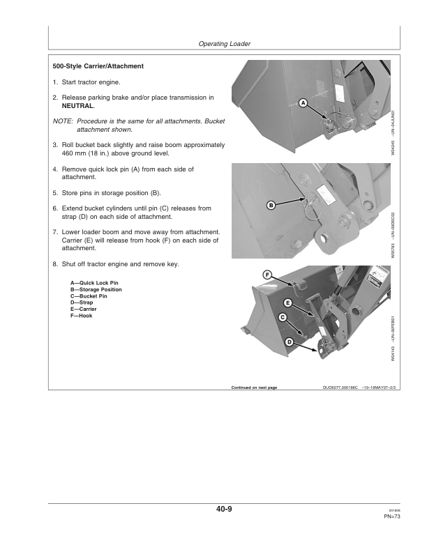 John Deere 522 & 542 Loaders Operator's Manual (OMW50413)
