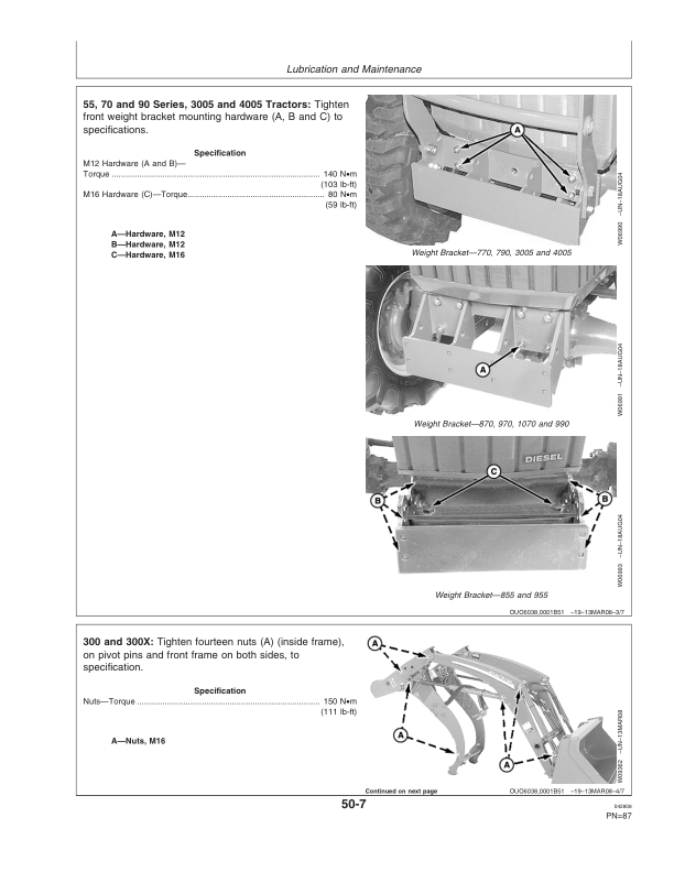 John Deere 300, 300X & 300CX Loaders Operator's Manual (OMW52222)