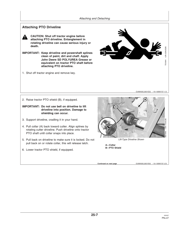John Deere MX8 Rotary Cutters (010800-014999) MX10 Rotary Cutters ...
