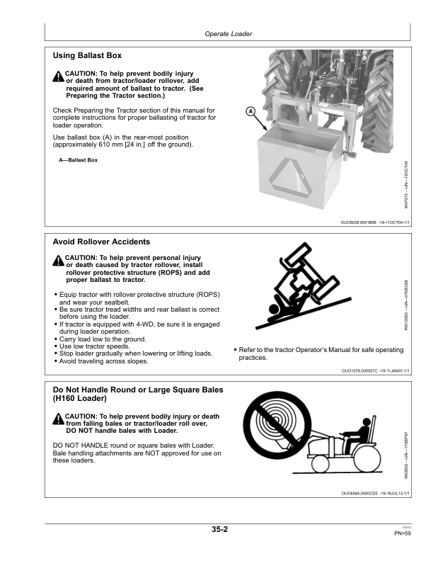 John Deere H160 & H165 Loaders Operator's Manual (OMW57694)