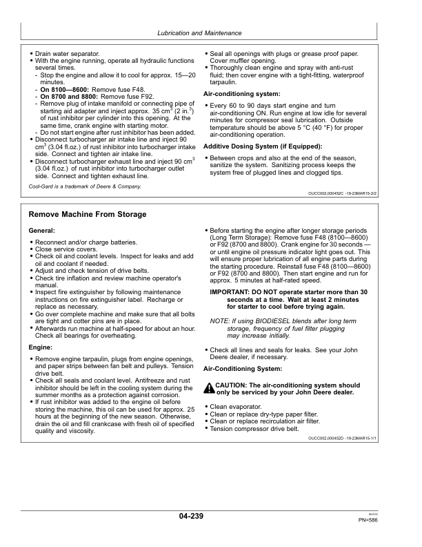 John Deere 8100, 8200, 8300, 8400, 8500, 8600, 8700 & 8800 Self-Propelled Forage Harvesters ...