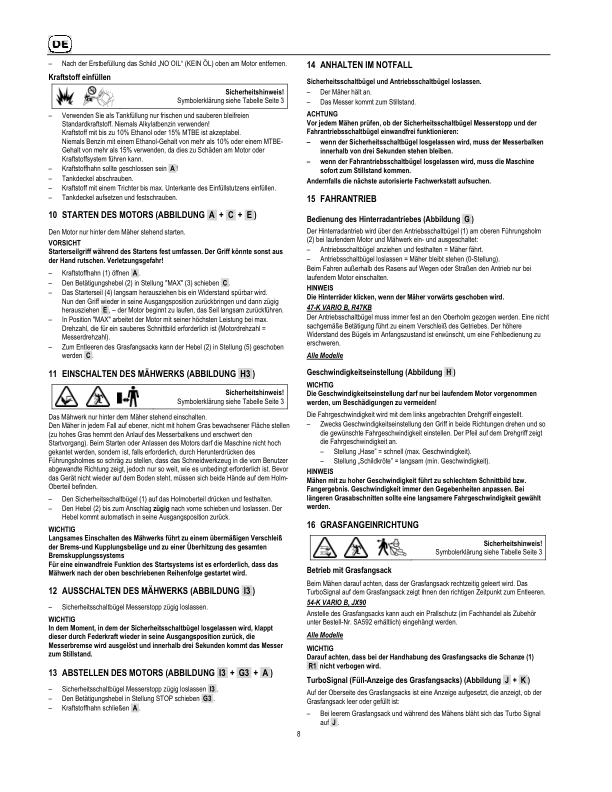 John Deere 47-K VARIO B, 54-K VARIO B, R47KB, JX90 Lawn Mowers Operator ...