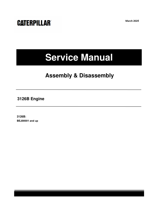 Caterpillar CAT 3126B Industrial Engine Service Repair Manual (BEJ00001 and up)