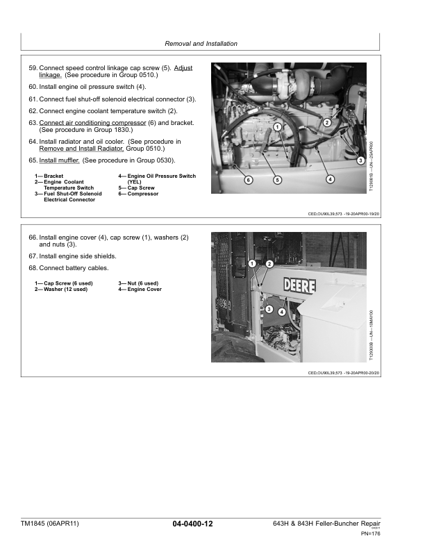 John Deere 643H, 843H Feller Buncher Service Repair Manual (TM2235 and ...
