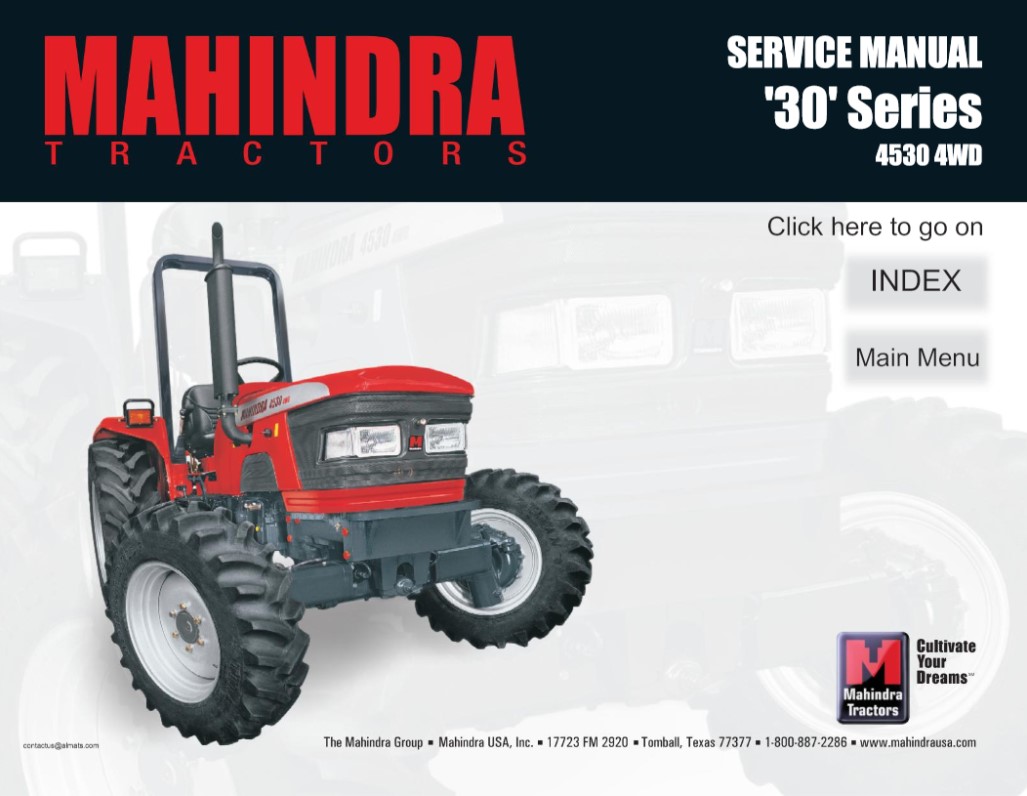 Mahindra 4530 4WD Service Repair Manual