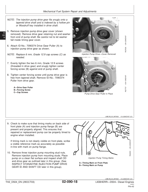 Liebherr D504, D504 NA, D504 T, D504 TI (TH2 - Mechanical Fuel System ...