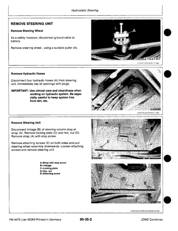 John Deere 1133, 1144, 1155, 1157, 1158 Combines Repair Technical ...