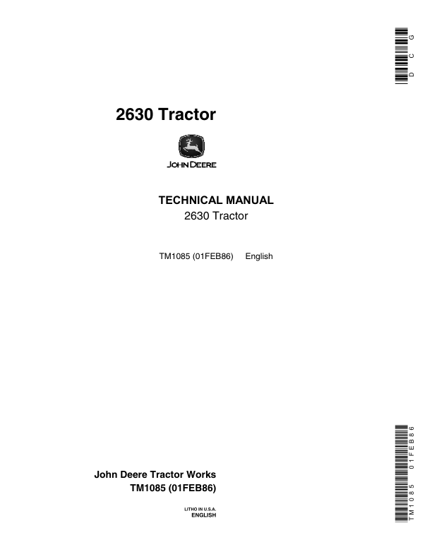 John Deere 2630 Tractor Repair Technical Manual (TM1085)
